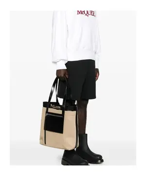 Alexander McQueen Logo Embroidered Tote Bag
