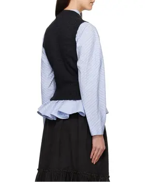 GANNI Wool Vest With Floral Motif