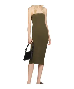 ST. AGNI Ribbed Knit Midi Dress