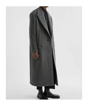 JIL SANDER Long Wool Gabardine Coat - Meteorite
