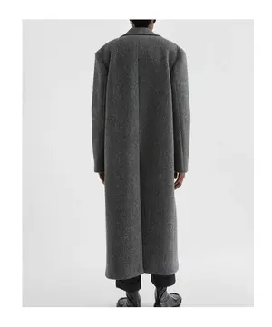 JIL SANDER Long Wool Gabardine Coat - Meteorite