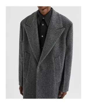 JIL SANDER Long Wool Gabardine Coat - Meteorite