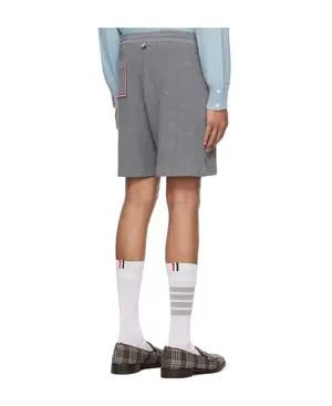 Thom Browne Grey Logo Patch Drawstring Shorts - Medium Gray