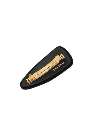 Miu Miu Logo Embellished Velvet Hair Clip