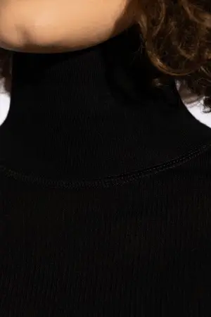 Bottega Veneta Ribbed High Neck Sweater - Black
