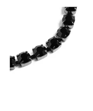 Dsquared2 Embellished Brass Bracelet With Logo Badge - Black