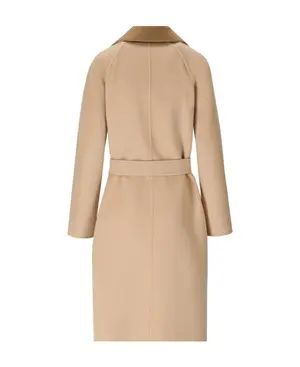 Max Mara Belted Long-sleeved Double-sided Coat - Brown