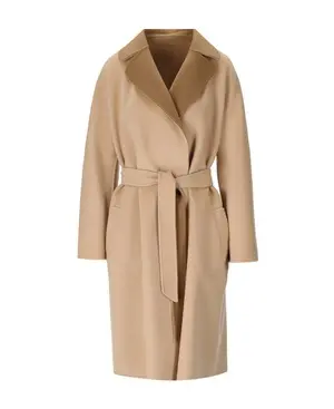 Max Mara Belted Long-sleeved Double-sided Coat