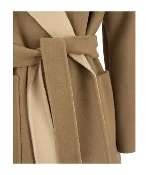 Max Mara Belted Long-sleeved Double-sided Coat