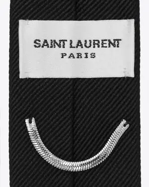 Saint Laurent Signature Evening Skinny Tie - Black