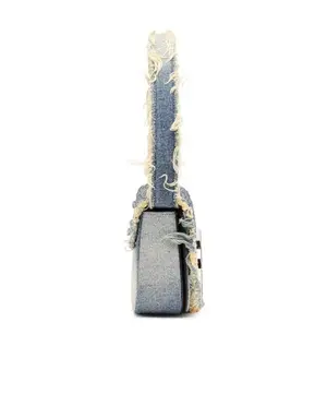 DIESEL® 1dr Logo Plaque Denim Shoulder Bag - Gray