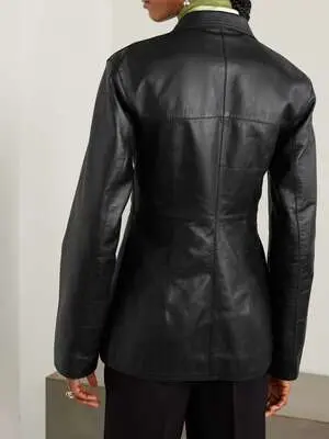 TOTEME Hourglass Buttoned Leather Jacket