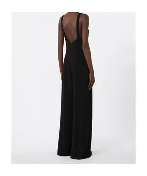 Max Mara Cady Jumpsuit With Wide Neckline And Interchangeable Ribbons
