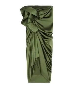 Dries Van Noten Draped Midi Skirt - Khaki