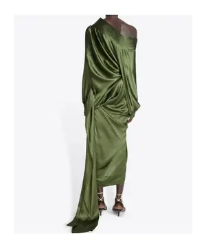 Dries Van Noten Draped Midi Skirt - Khaki