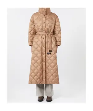 Max Mara Long Quilted Belted Jacket