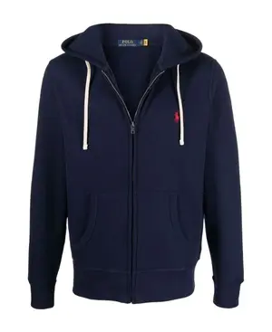 Polo Ralph Lauren Zip-up Embroidered Hoodie - Black