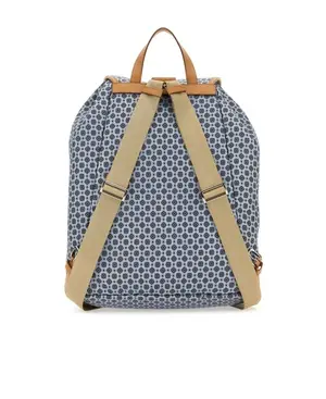 Prada Patterned Logo Backpack - Gray