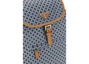 Prada Patterned Logo Backpack - Gray