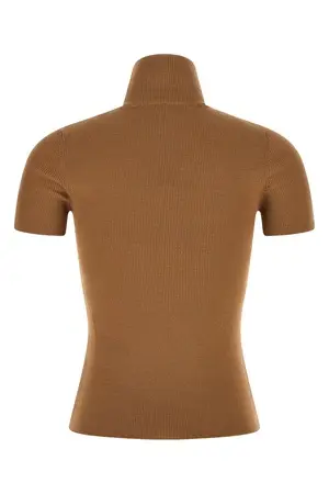 Max Mara High Neck Short Sleeve Jumper - Brown