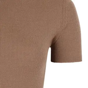 Max Mara High Neck Short Sleeve Jumper - Brown