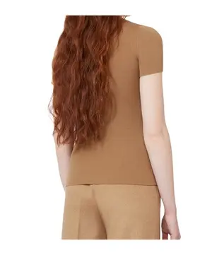 Max Mara High Neck Short Sleeve Jumper - Brown