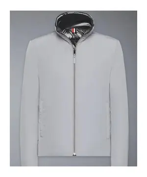 Thom Browne Reversible Zip-up Puffer Jacket - Light Gray