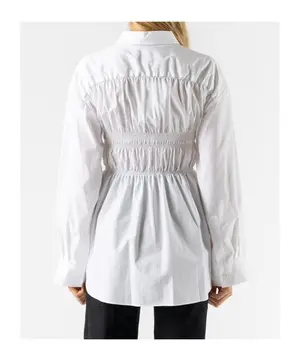 Cecilie Bahnsen Long-sleeved Shirt With Lapel Collar - White