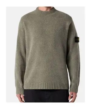 Stone Island Textured Mock Neck Sweater - Sage