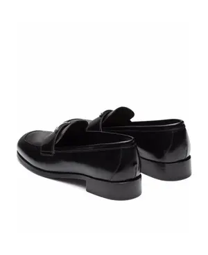 Prada Logo Loafers - Black