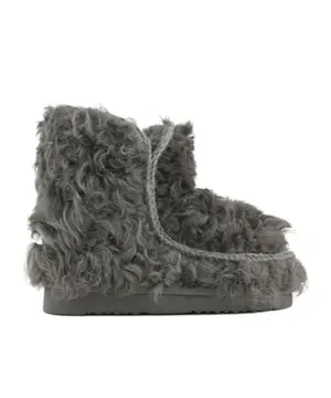Mou Round Toe Short Boots - Grey