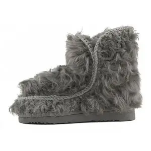 Mou Round Toe Short Boots - Grey