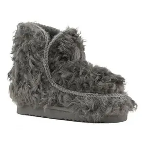 Mou Round Toe Short Boots - Grey