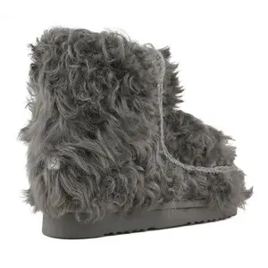 Mou Round Toe Short Boots - Grey