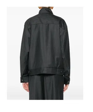 AYA MUSE Pinstriped Bomber Jacket