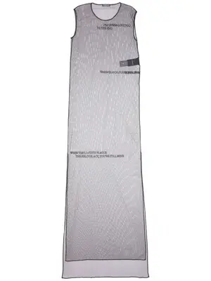 ANN DEMEULEMEESTER Mesh Maxi Dress With Pearl Embroidery