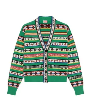 Kenzo Logo Jacquard Knit Cardigan - No