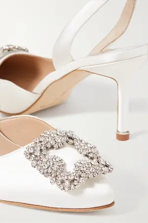 Manolo Blahnik Hangisi Sling 70 Crystal Embellished High-heeled Sandals