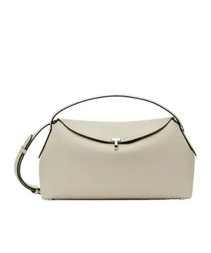 TOTEME Toteme Logo Plaque Shoulder Bag Beige