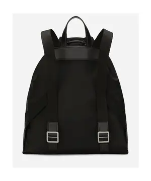 Dolce & Gabbana Logo Printed Drawstring Backpack - Black