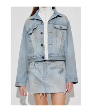 Balenciaga Layered Denim Jacket - Blue