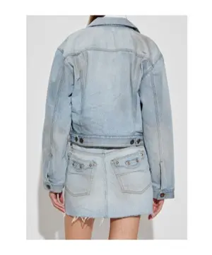 Balenciaga Layered Denim Jacket - Blue