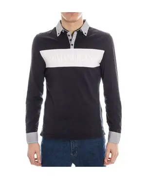 Emporio Armani Logo Detail Polo Shirt - Black