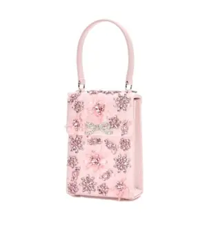 SELF-PORTRAIT Floral Crystal Embellished Mini Bag