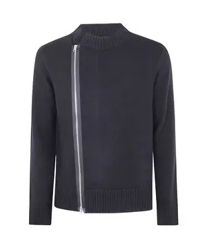 Sacai Zip-front Wool Cardigan - Black
