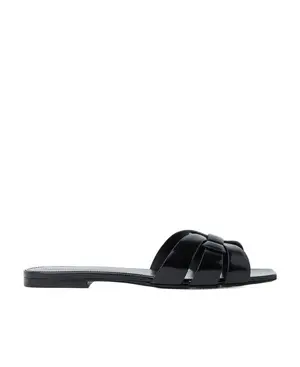 Saint Laurent Tribute Flat Sandals - Black