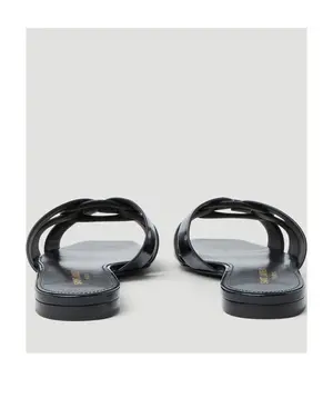 Saint Laurent Tribute Flat Sandals - Black