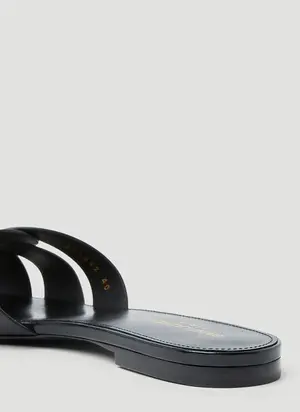 Saint Laurent Tribute Flat Sandals - Black