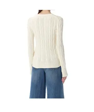Polo Ralph Lauren Embroidered Pony Crewneck Jumper - Nude