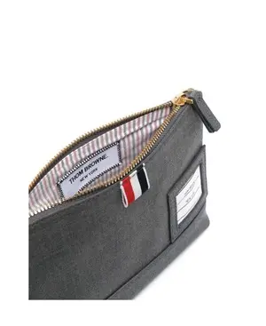 Thom Browne Super 120's Twill Zip Pouch